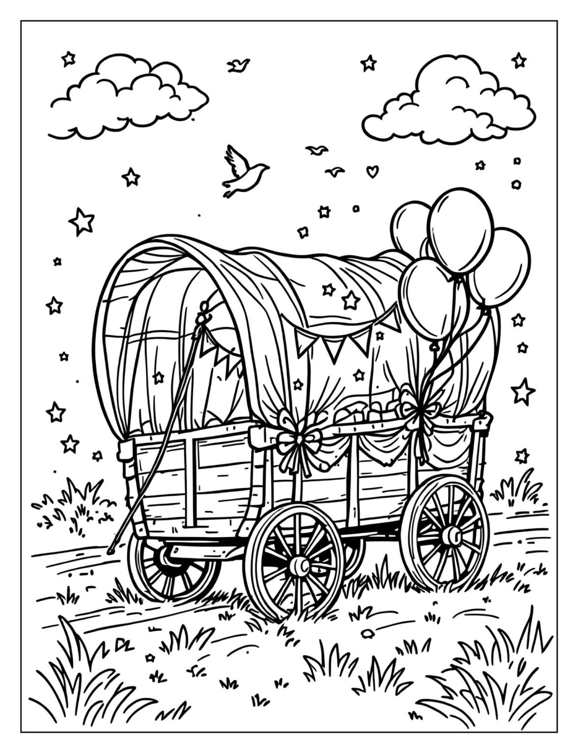 15 Free Wagon Coloring Pages (PDF Printables) - Freentable