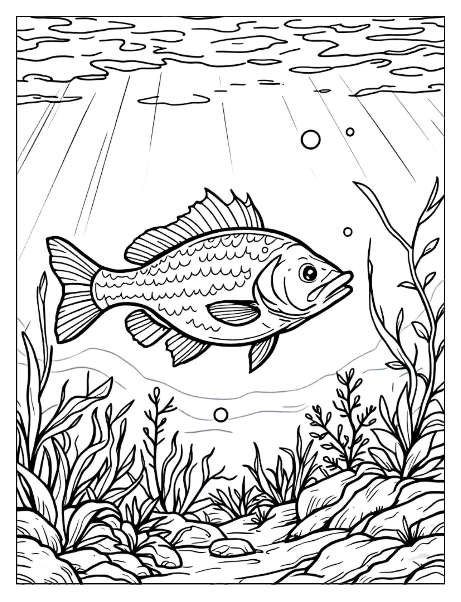 15 Free Bass Fish Coloring Pages (PDF Printables) - Freentable