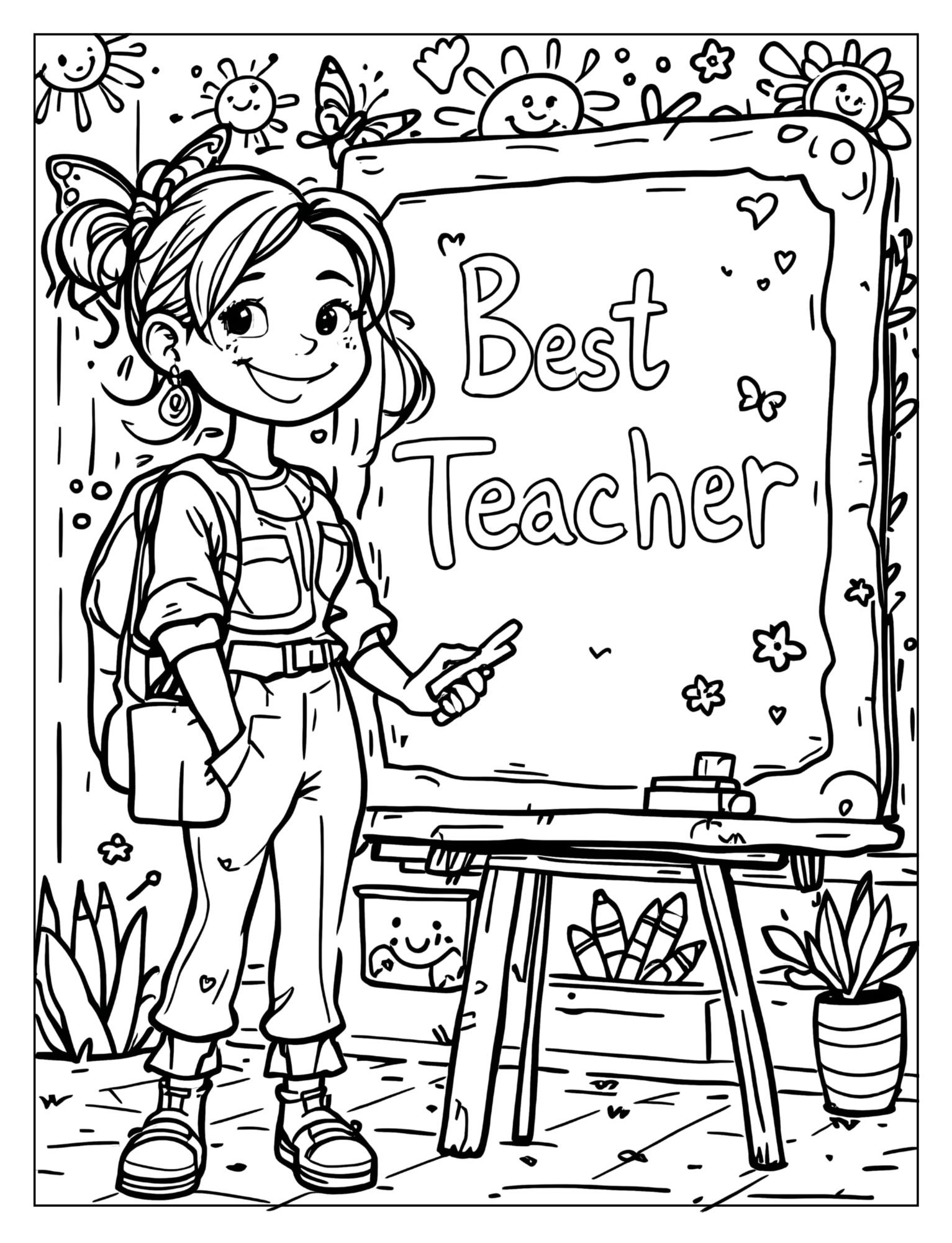 15 Best Teacher Coloring Pages (Free PDF Printable) - Freentable