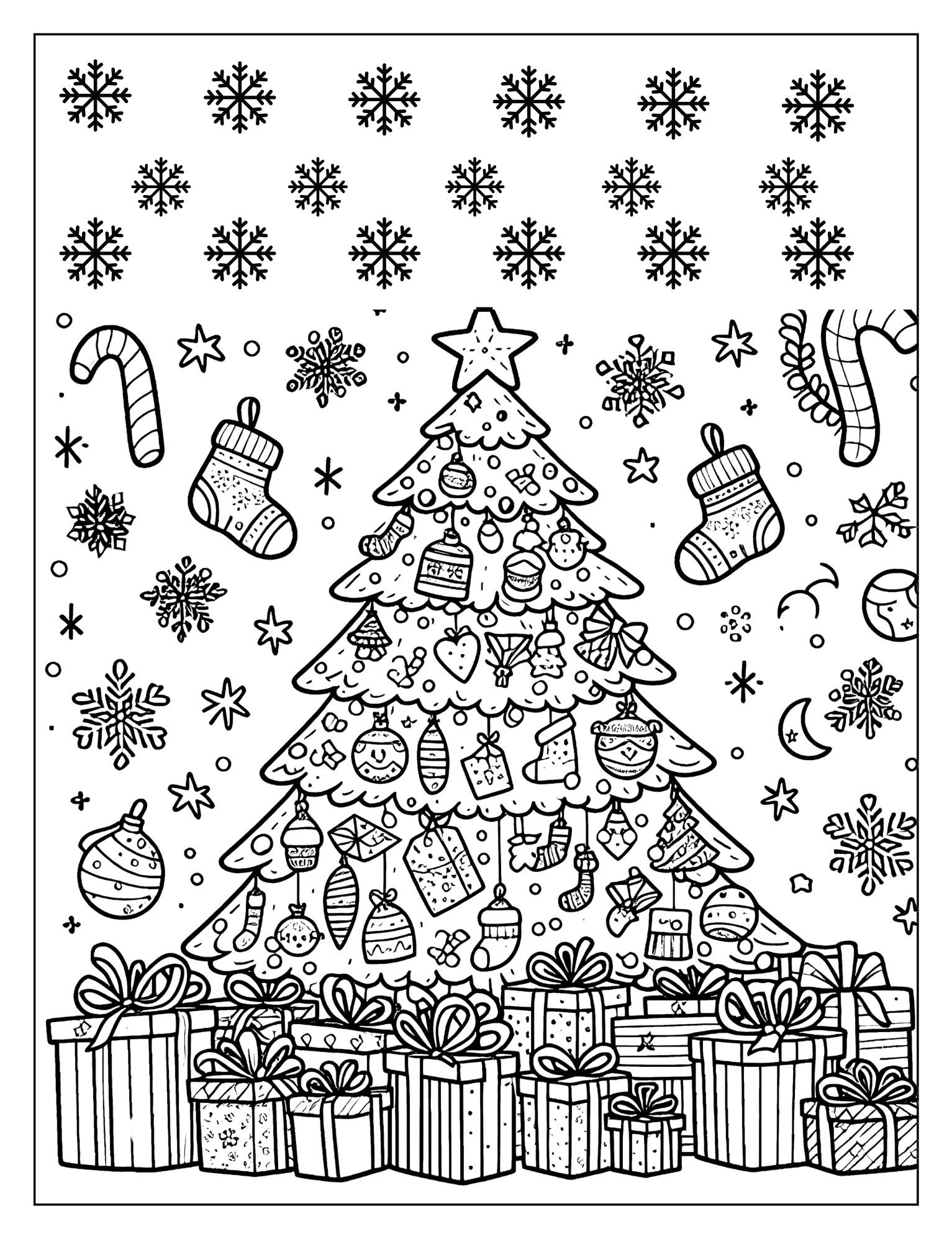 Christmas Tree Coloring Pages – 45 Free Designs for Holiday Cheer ...