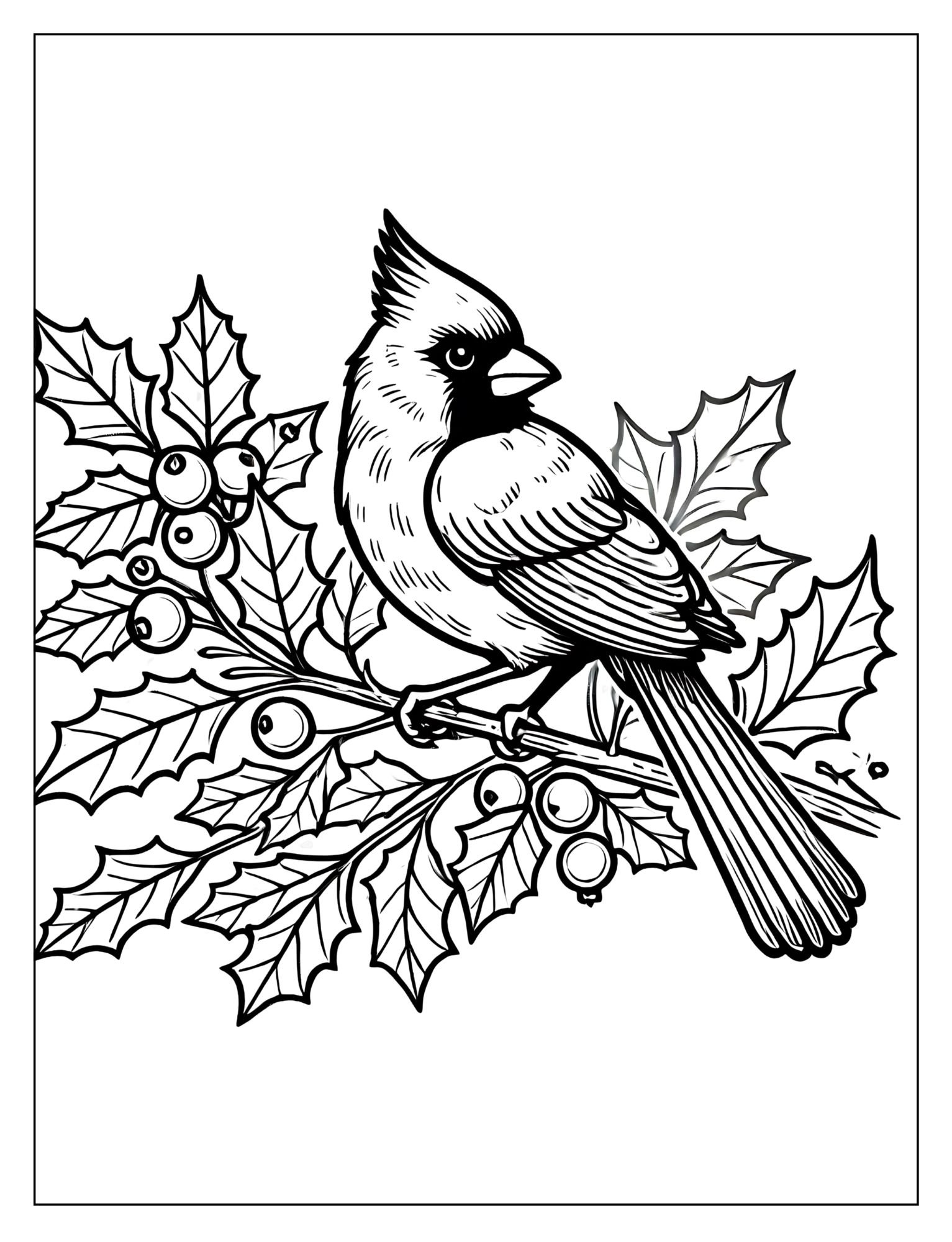 Red Cardinal Coloring Pages – 15 Free Printable Designs for Bird Lovers ...