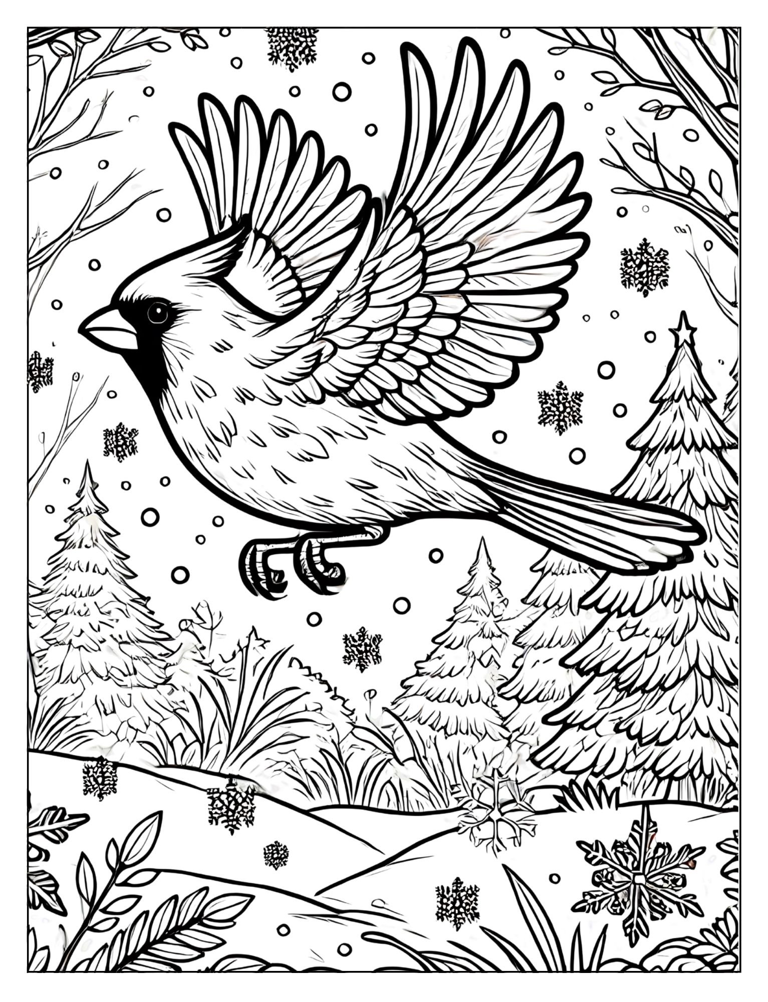 Red Cardinal Coloring Pages – 15 Free Printable Designs for Bird Lovers ...