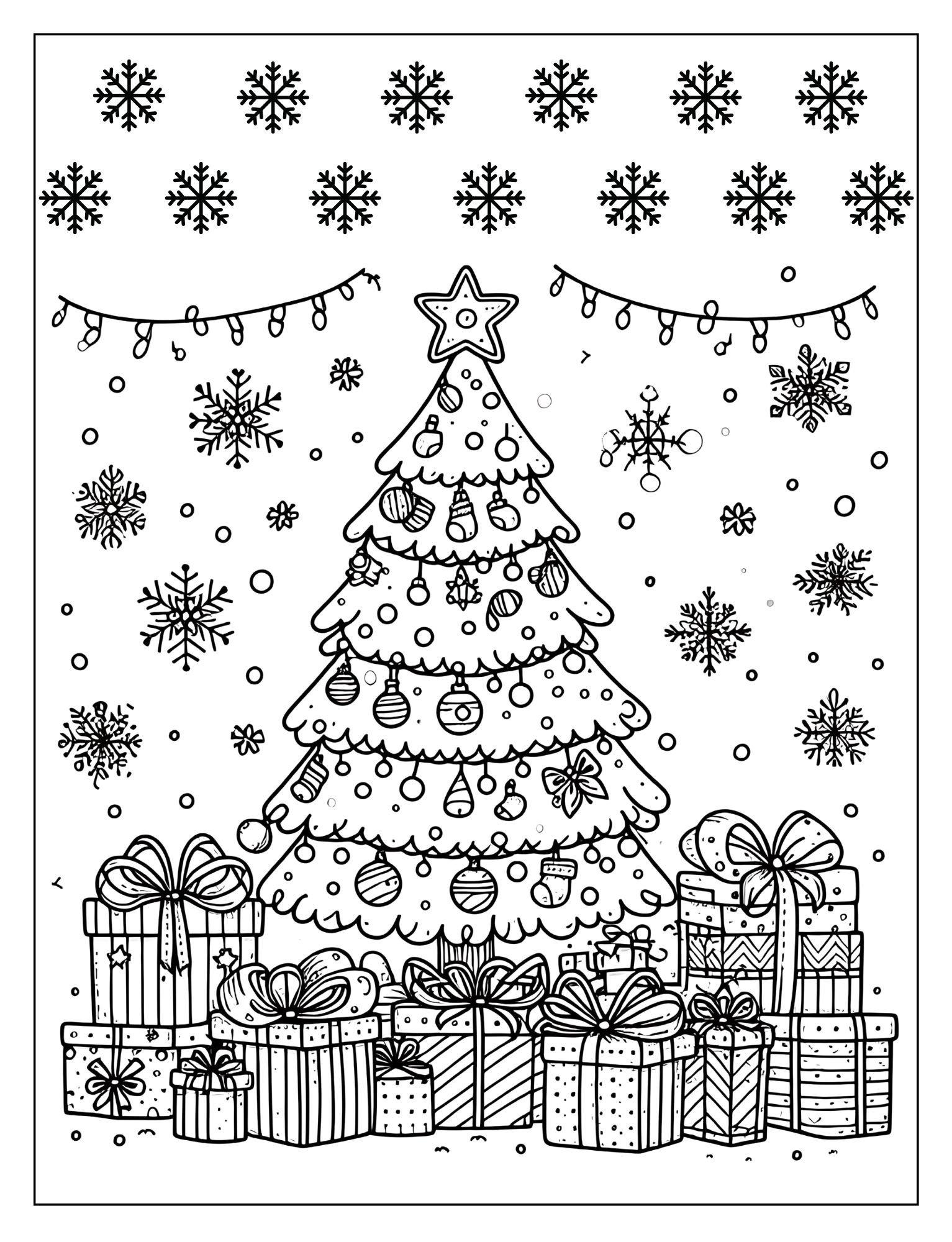 Christmas Tree Coloring Pages – 45 Free Designs for Holiday Cheer ...