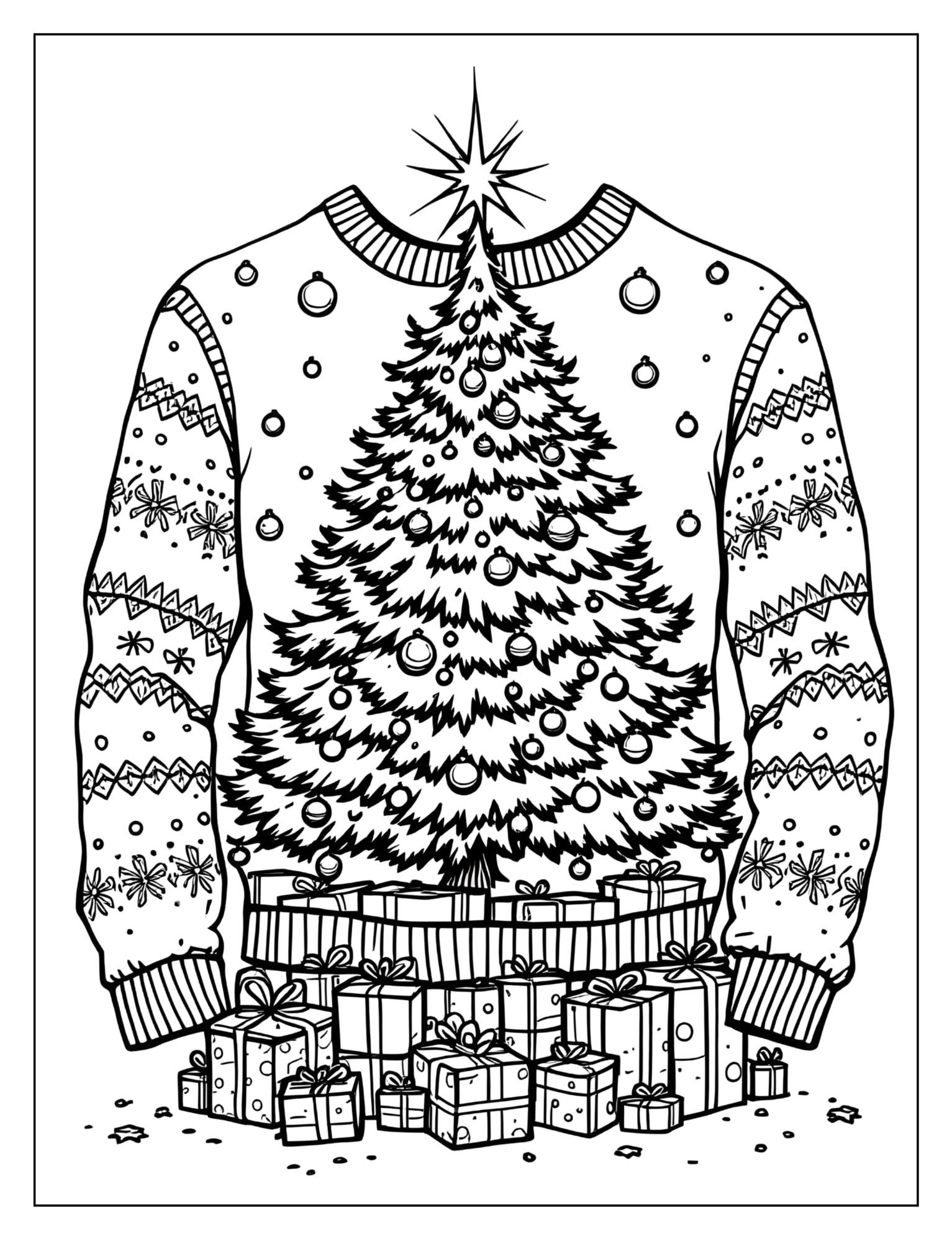 15 Free Christmas Sweater Coloring Pages (PDF Printables) - Freentable