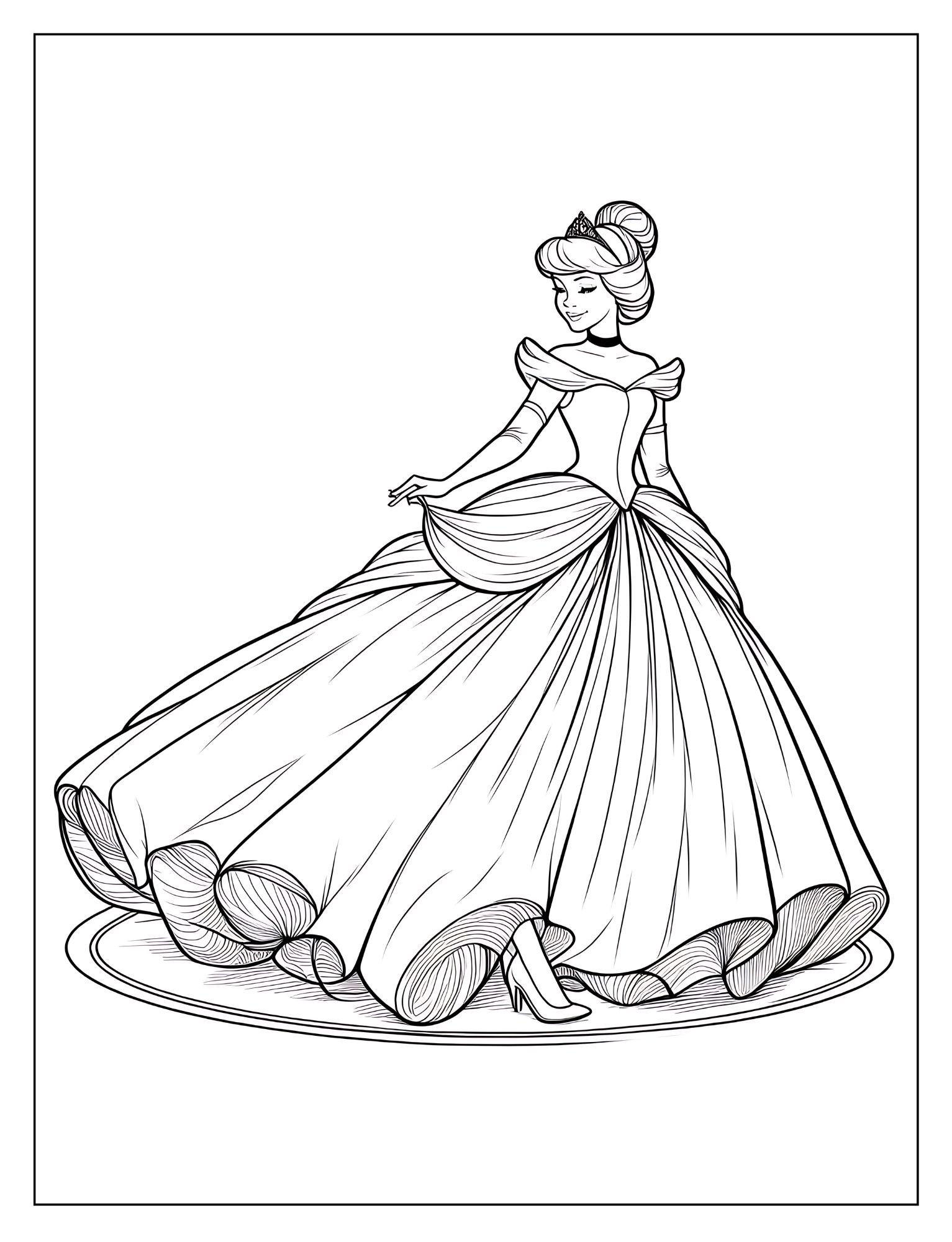 Cinderella Coloring Pages – 16 Free Designs for a Magical Fairy Tale ...