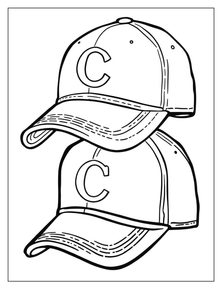 15 Free Baseball Cap Coloring Pages (PDF Printables) - Freentable