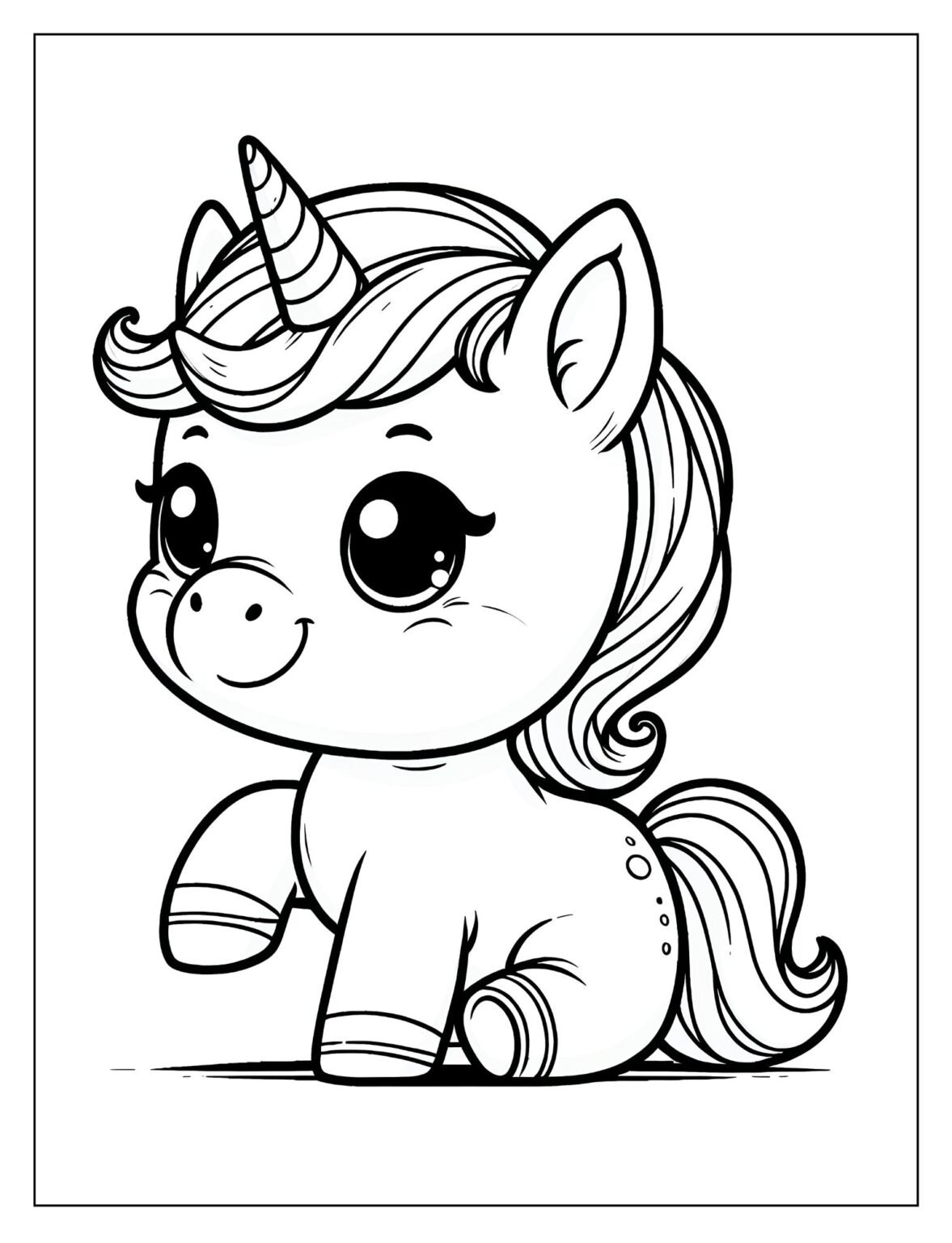 Free Printable Baby Unicorn Coloring Pages – 16 Free Printables Full of ...