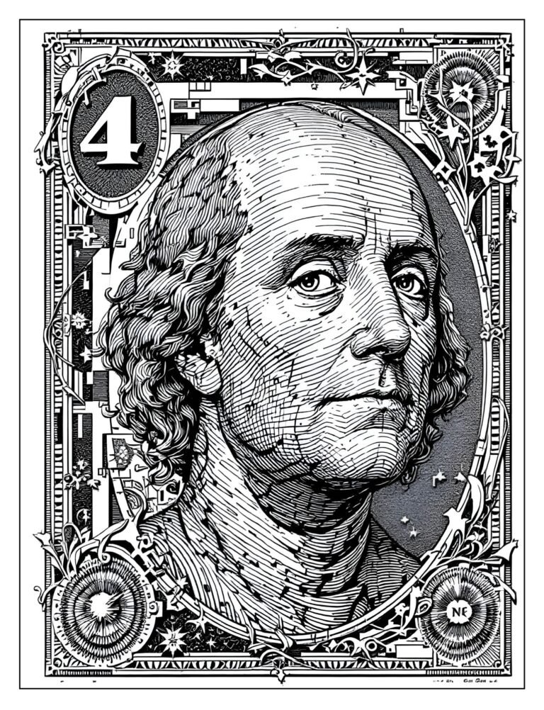 15 Free Dollar Bill Coloring Pages (PDF Printables) - Freentable