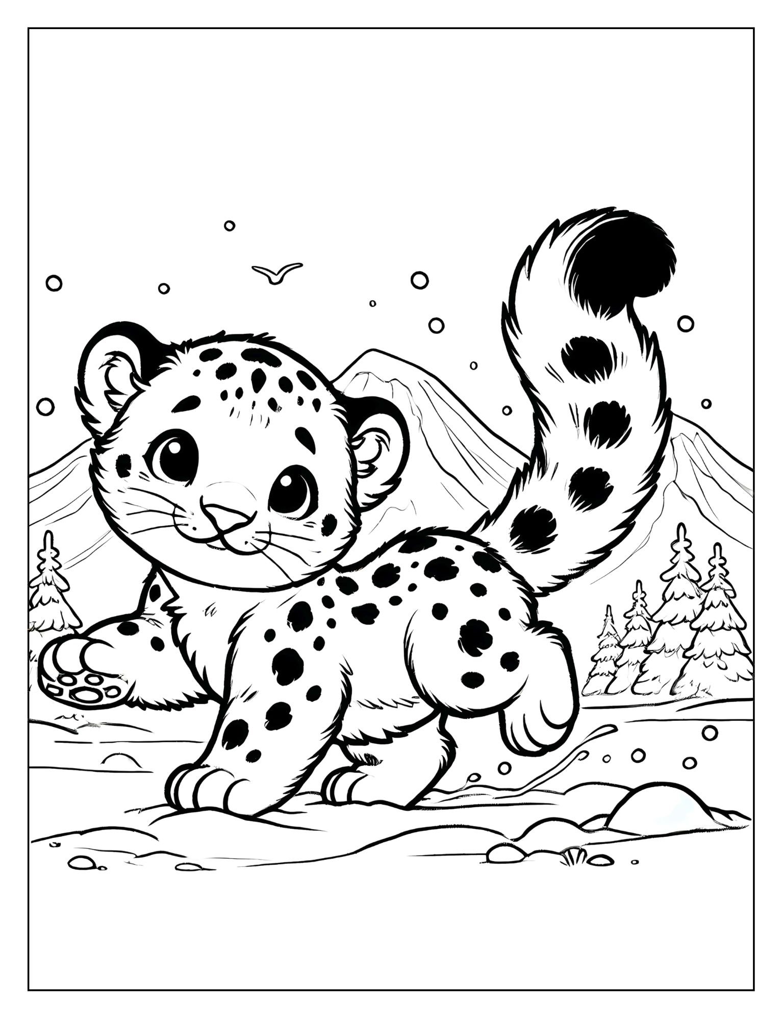 15 Snow Leopard Coloring Pages [ Free PDF Printables ] - Freentable