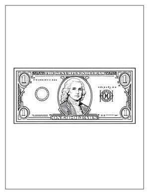 15 Free Dollar Bill Coloring Pages (PDF Printables) - Freentable