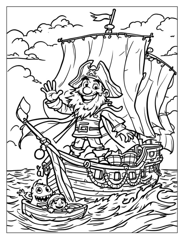 Free Printable Pirate Coloring Pages – 15 Swashbuckling Designs for ...