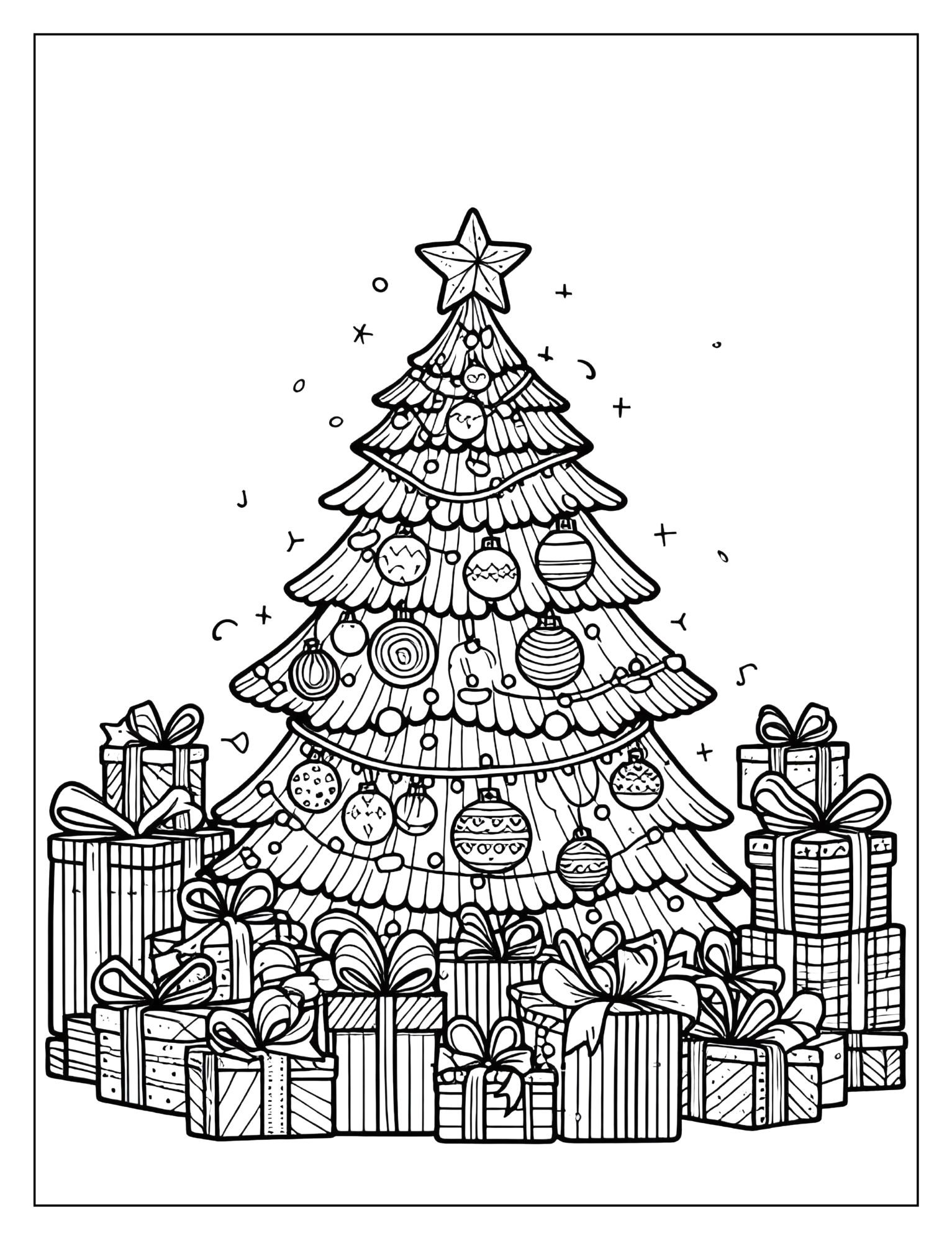 Christmas Tree Coloring Pages – 45 Free Designs for Holiday Cheer ...