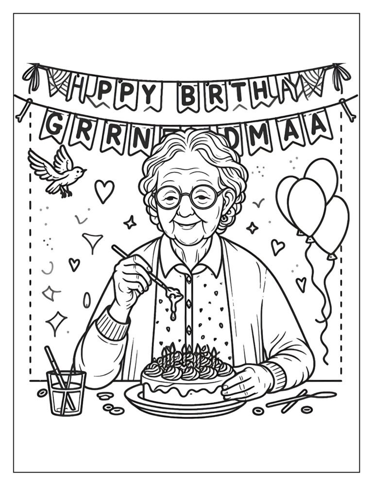 19 Happy Birthday Grandma Coloring Pages ( Free PDF Printables ...