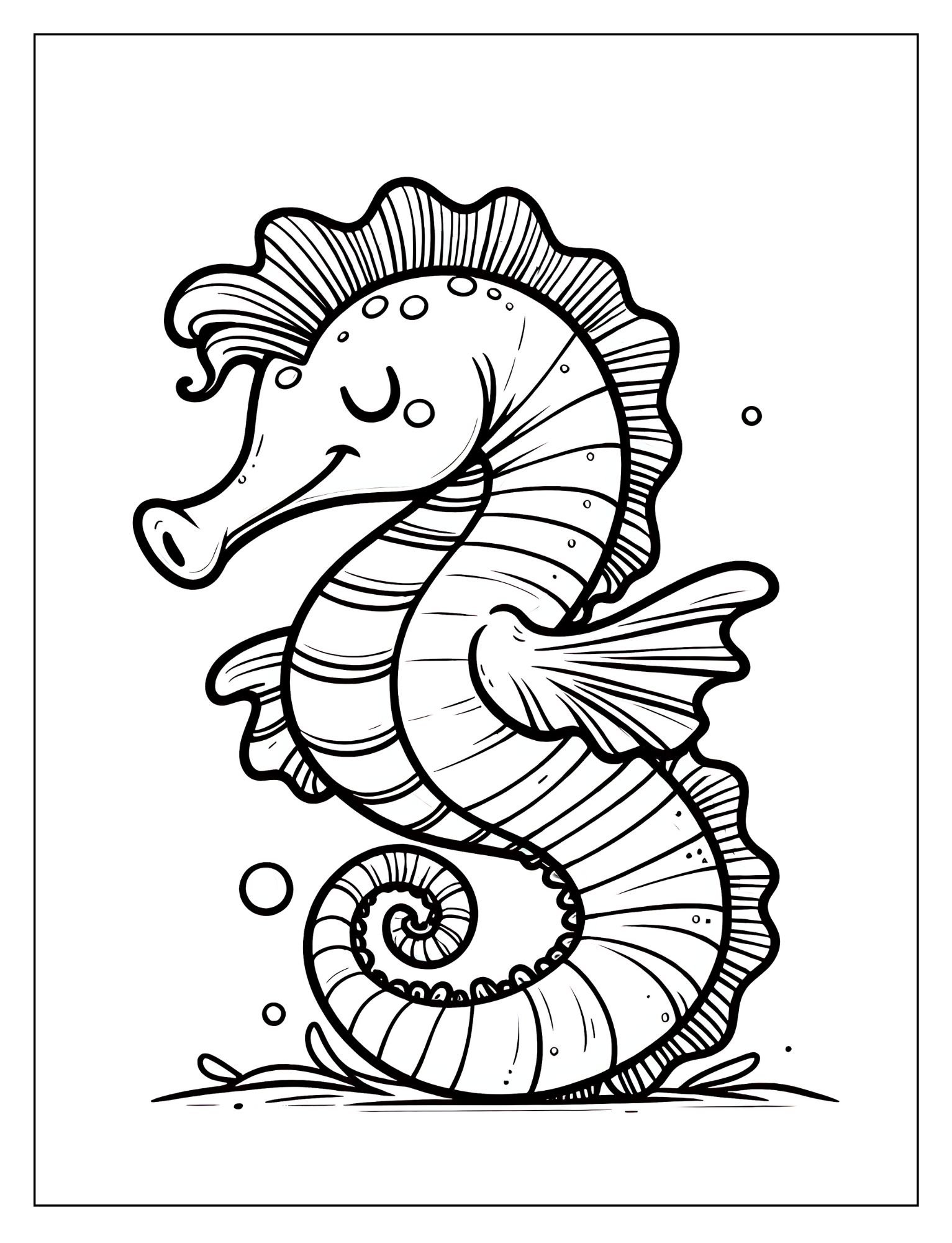 16 Sea Horse Coloring Pages – 16 Free Designs for Underwater Fun ...