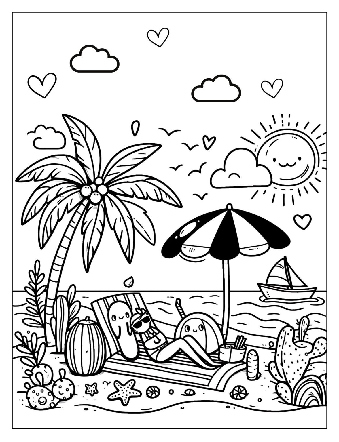 Hello Summer Coloring Page | Printable Summer Activity for Kids ...