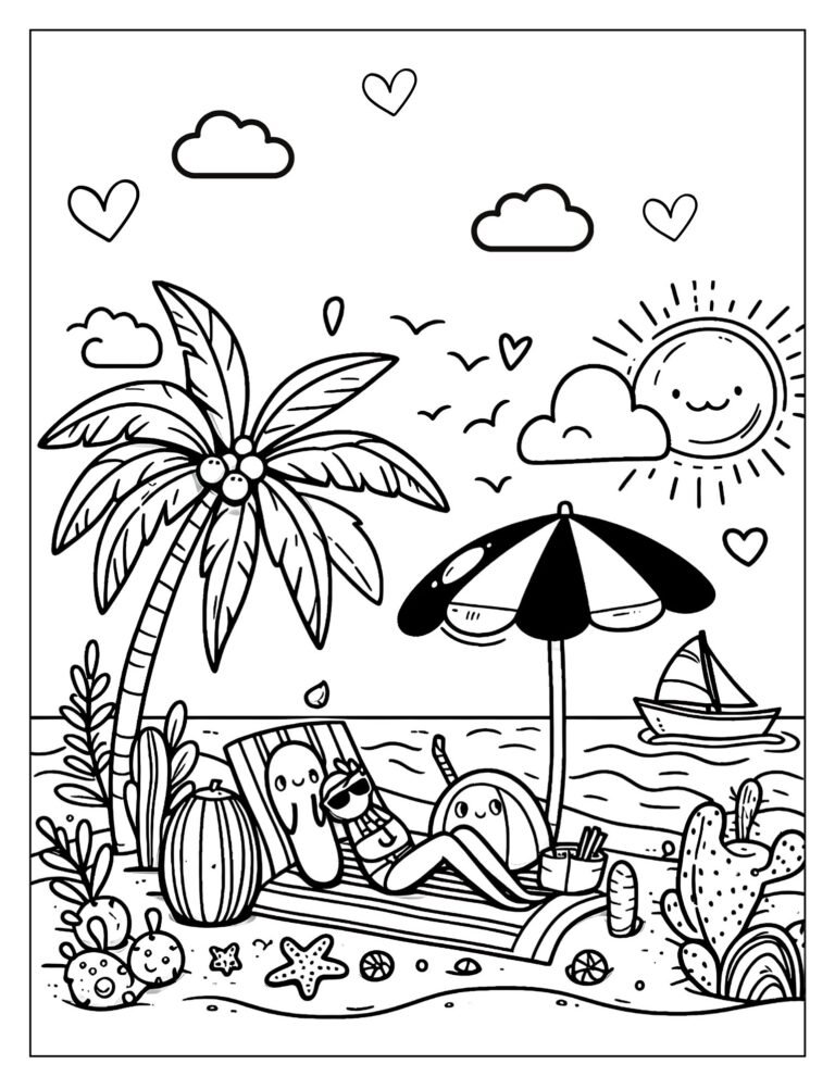 Hello Summer Coloring Page | Printable Summer Activity for Kids ...