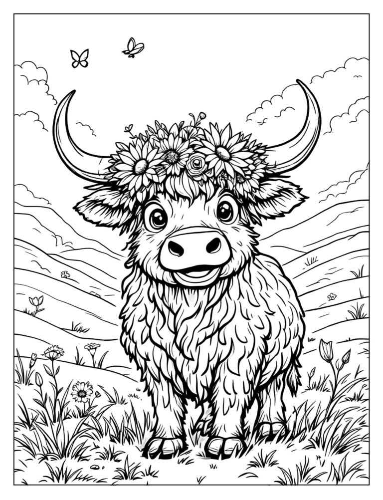 15 Free Highland Cow Coloring Pages (PDF Printables) - Freentable