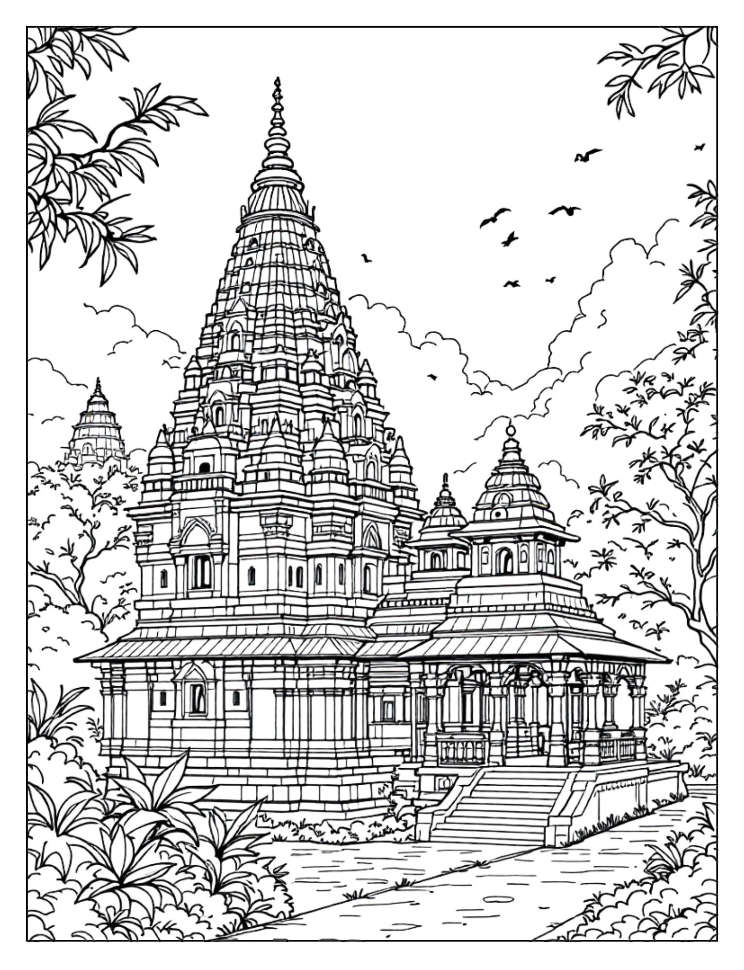 Temple Coloring Pages – 20 Sacred Designs to Inspire Peace and ...