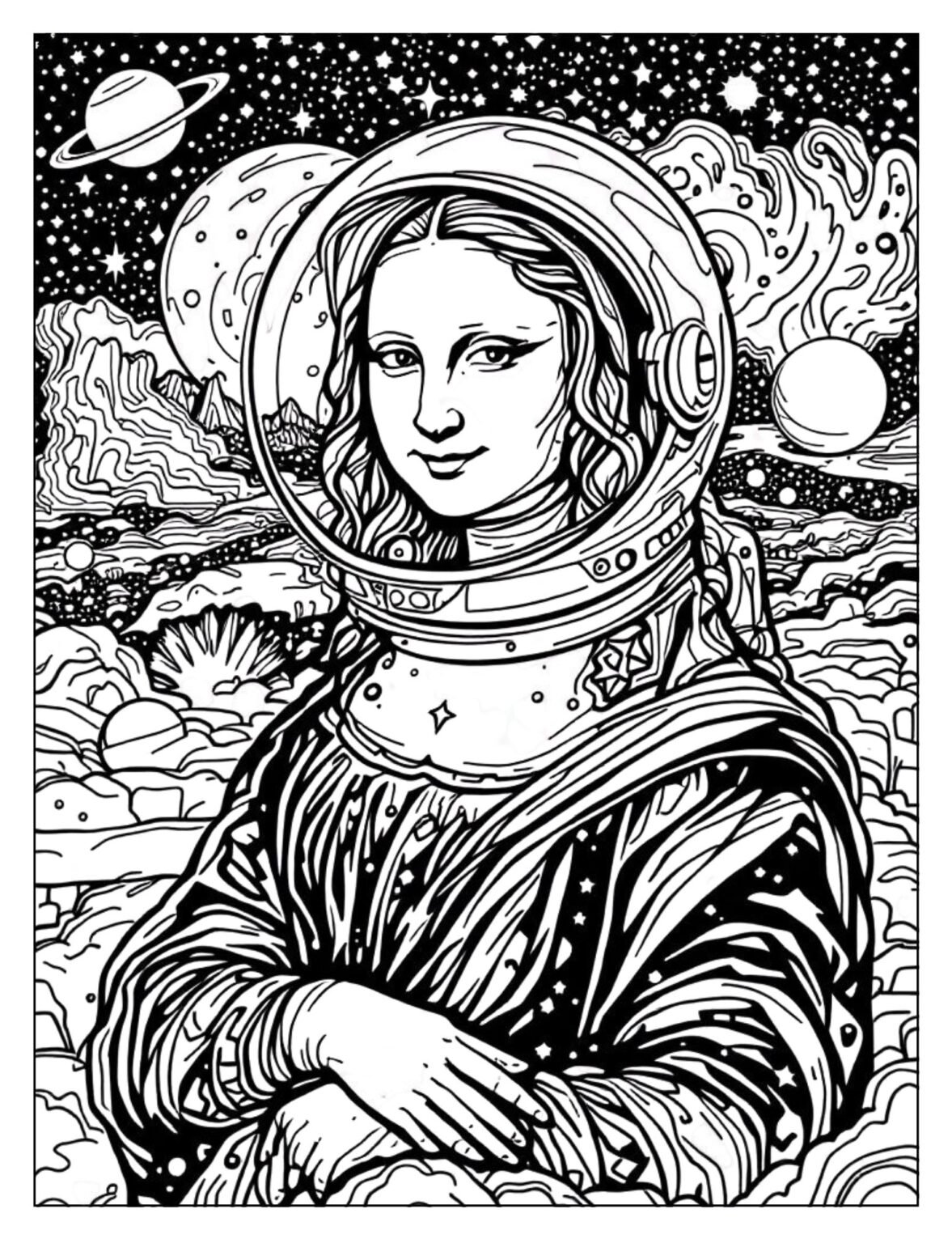 15 Free Mona Lisa Coloring Pages (PDF Printables) - Freentable