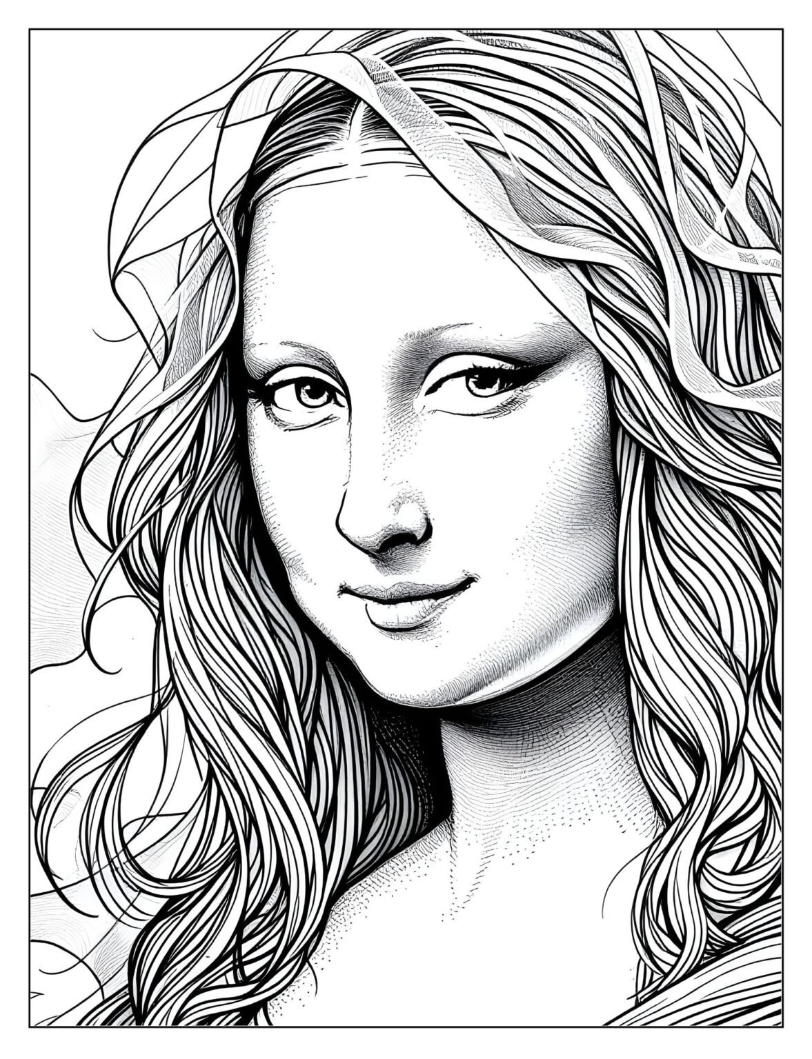 15 Free Mona Lisa Coloring Pages (PDF Printables) - Freentable