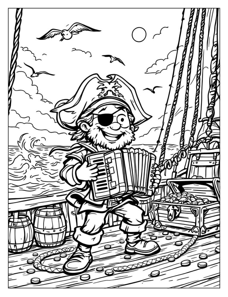 Free Printable Pirate Coloring Pages – 15 Swashbuckling Designs for ...