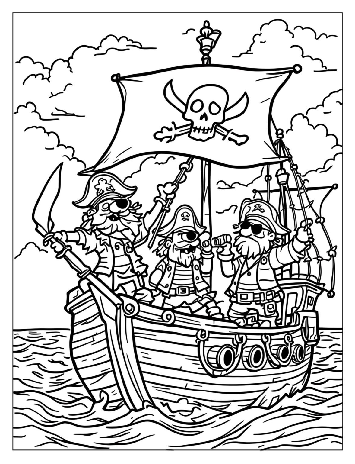 Free Printable Pirate Coloring Pages – 15 Swashbuckling Designs for ...