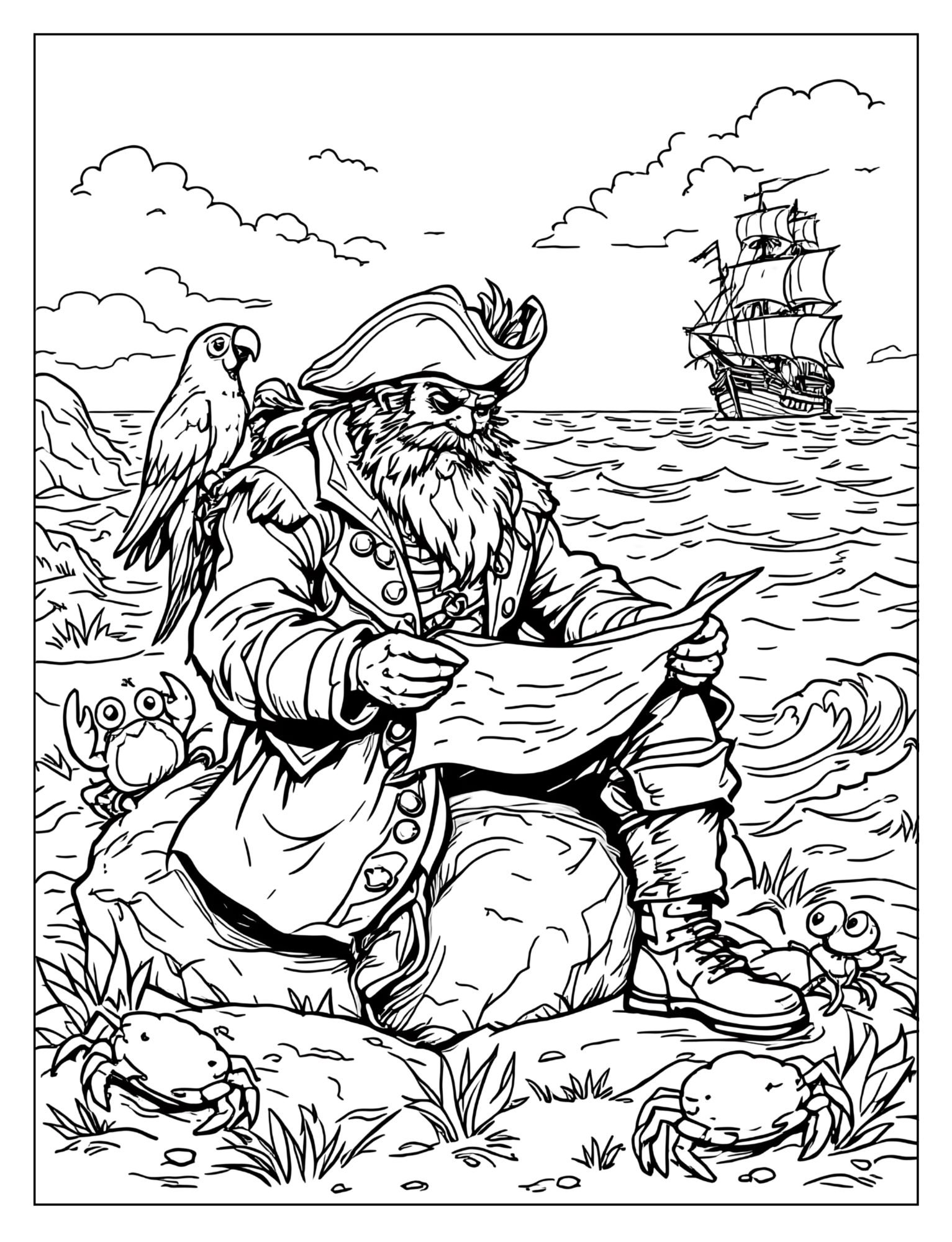 Free Printable Pirate Coloring Pages – 15 Swashbuckling Designs for ...