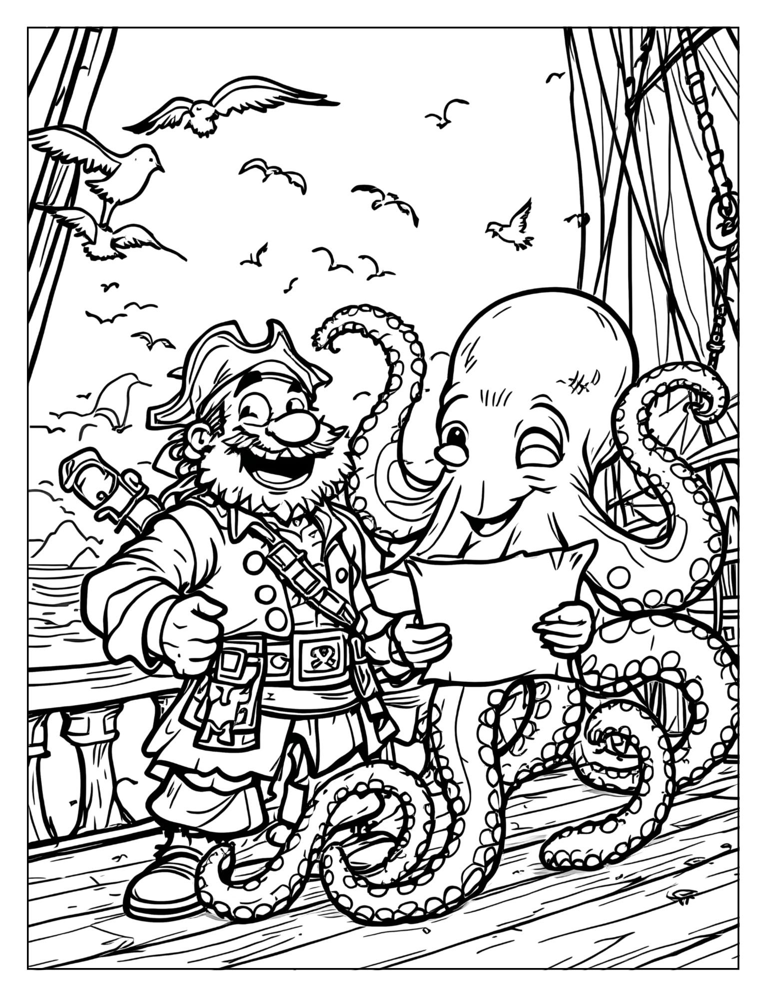 Free Printable Pirate Coloring Pages – 15 Swashbuckling Designs for ...