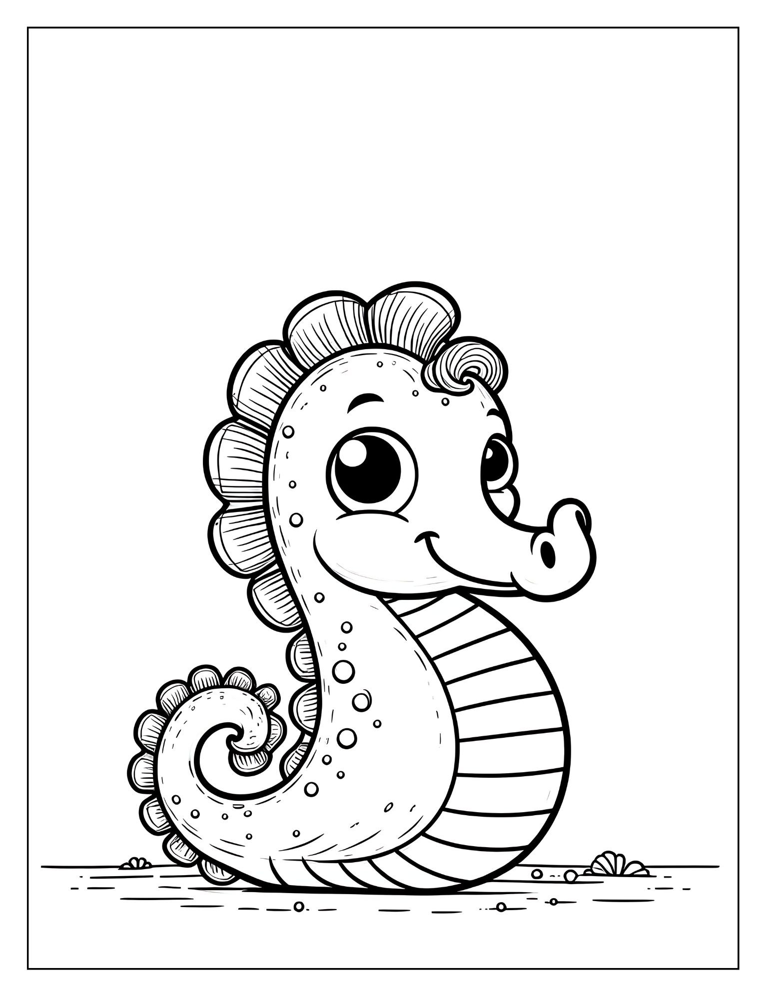16 Sea Horse Coloring Pages – 16 Free Designs for Underwater Fun ...