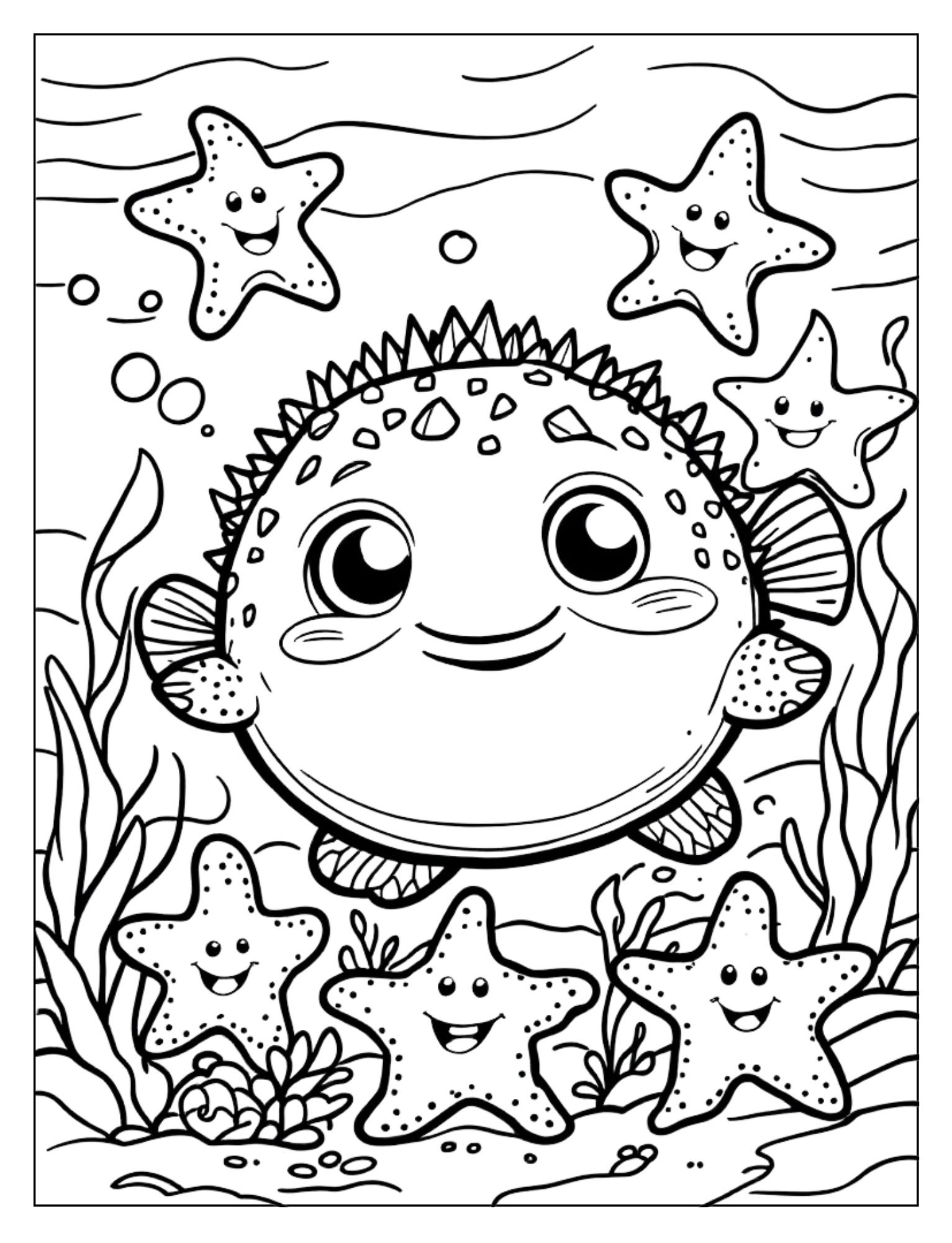 Free Printable Puffer Fish Coloring Pages – 15 Adorable & Spiky Designs ...