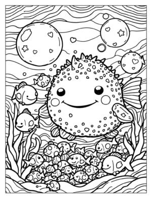 Free Printable Puffer Fish Coloring Pages – 15 Adorable & Spiky Designs ...