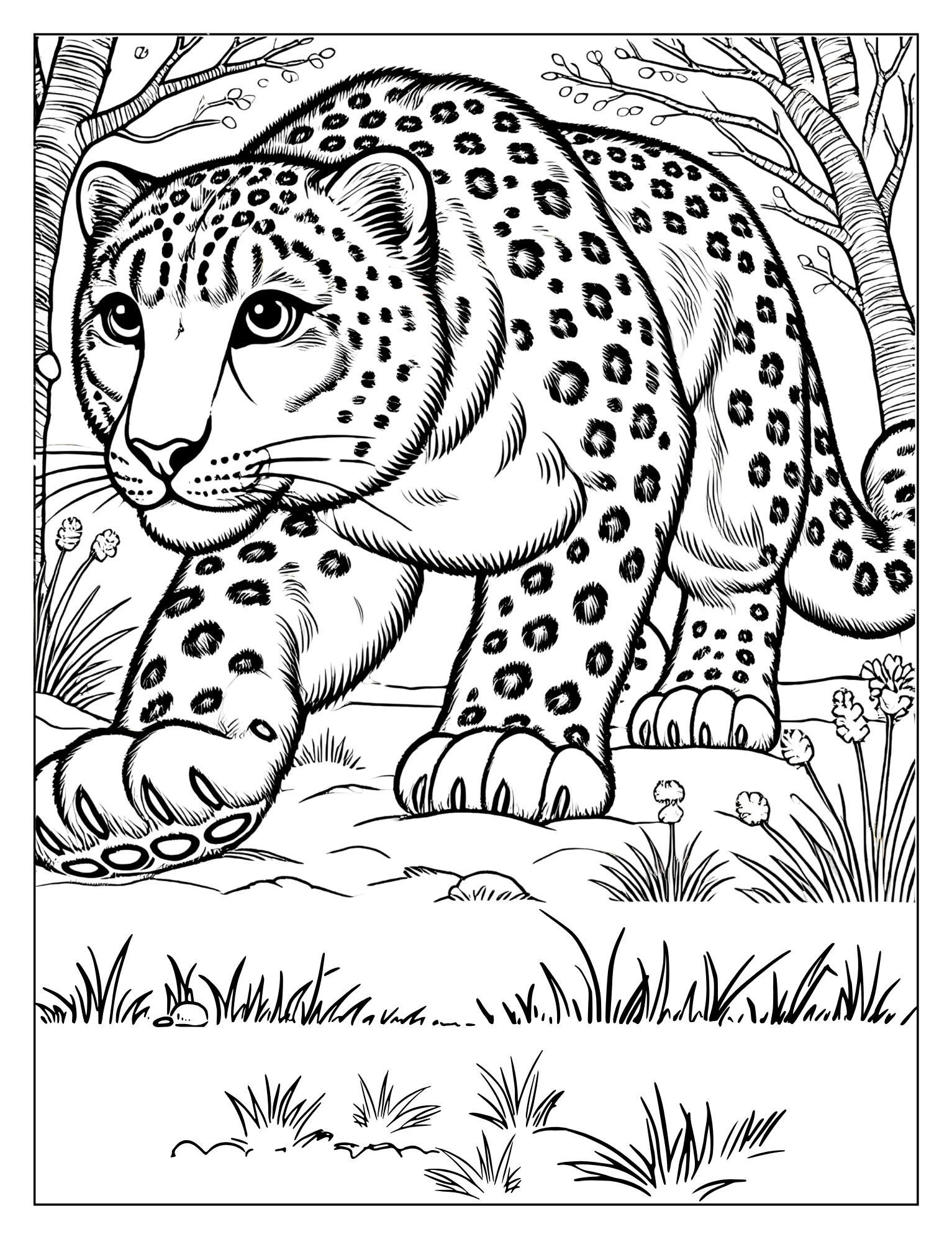 15 Snow Leopard Coloring Pages [ Free PDF Printables ] - Freentable
