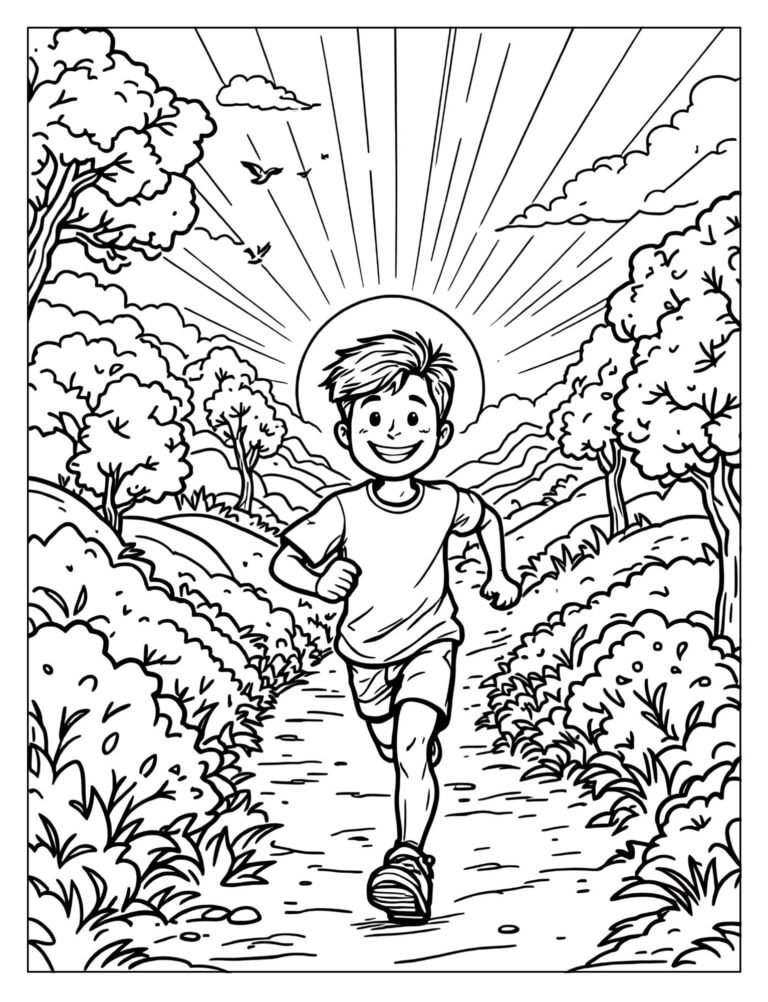 15 Free Running Coloring Pages (PDF Printables) - Freentable