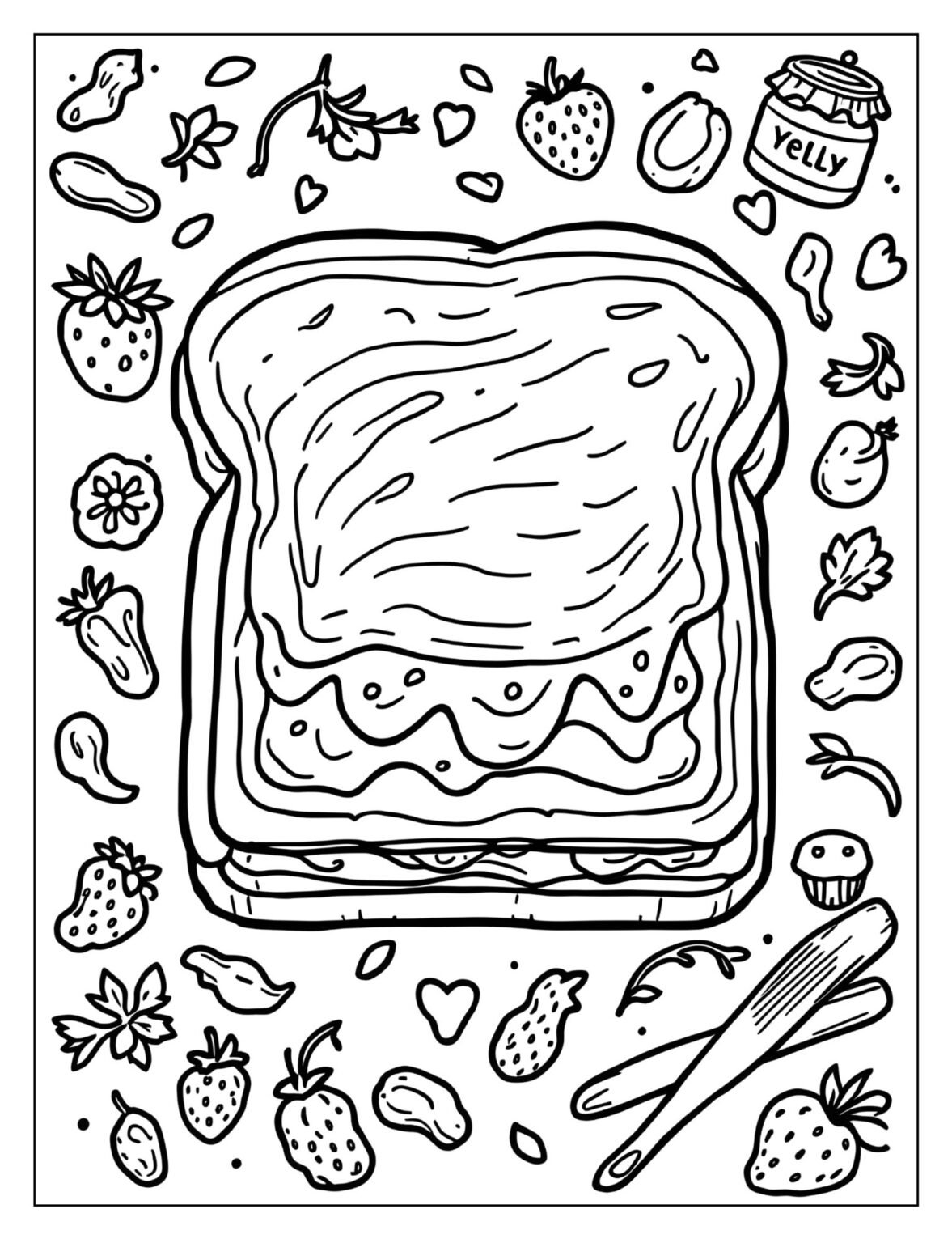 15 Free Peanut Butter and Jelly Coloring Pages (PDF Printables ...