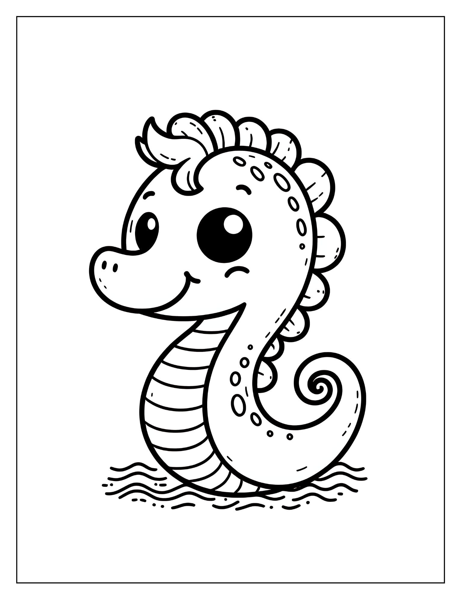 16 Sea Horse Coloring Pages – 16 Free Designs for Underwater Fun ...