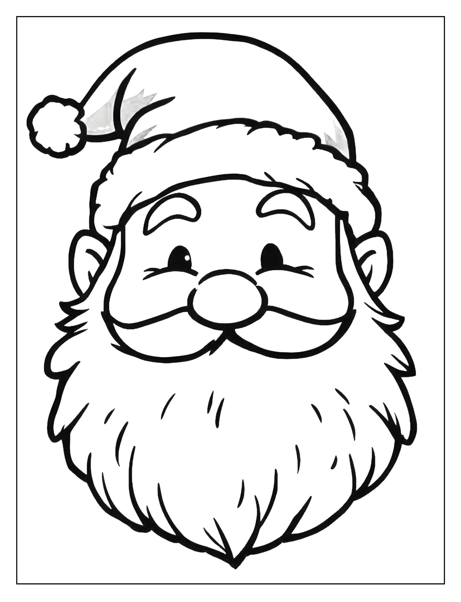 15 Free Santa Claus Head Coloring Pages (PDF Printables) - Freentable