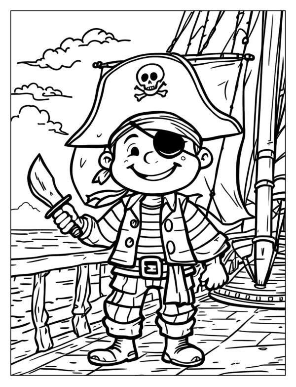 Free Printable Pirate Coloring Pages – 15 Swashbuckling Designs for ...