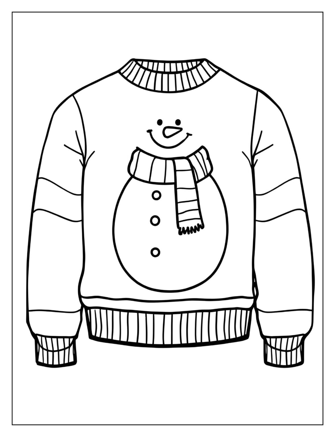 15 Free Christmas Sweater Coloring Pages (PDF Printables) - Freentable