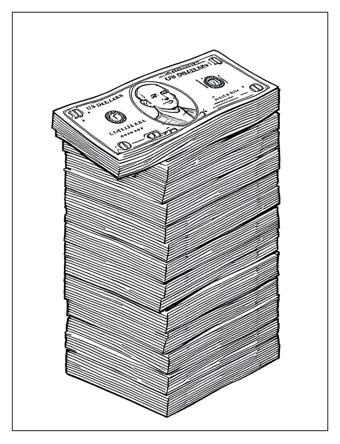 15 Free Dollar Bill Coloring Pages (PDF Printables) - Freentable