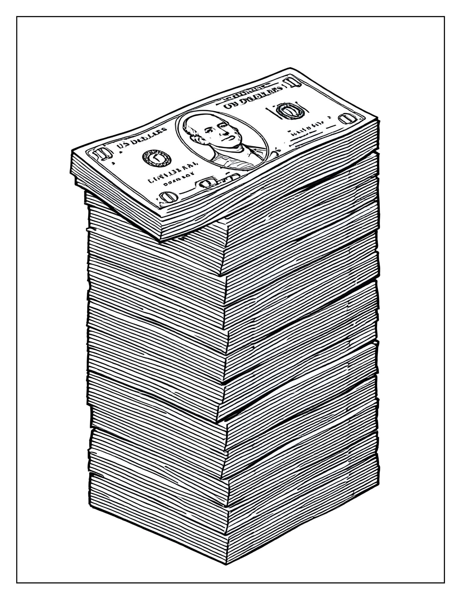 15 Free Dollar Bill Coloring Pages (PDF Printables) - Freentable