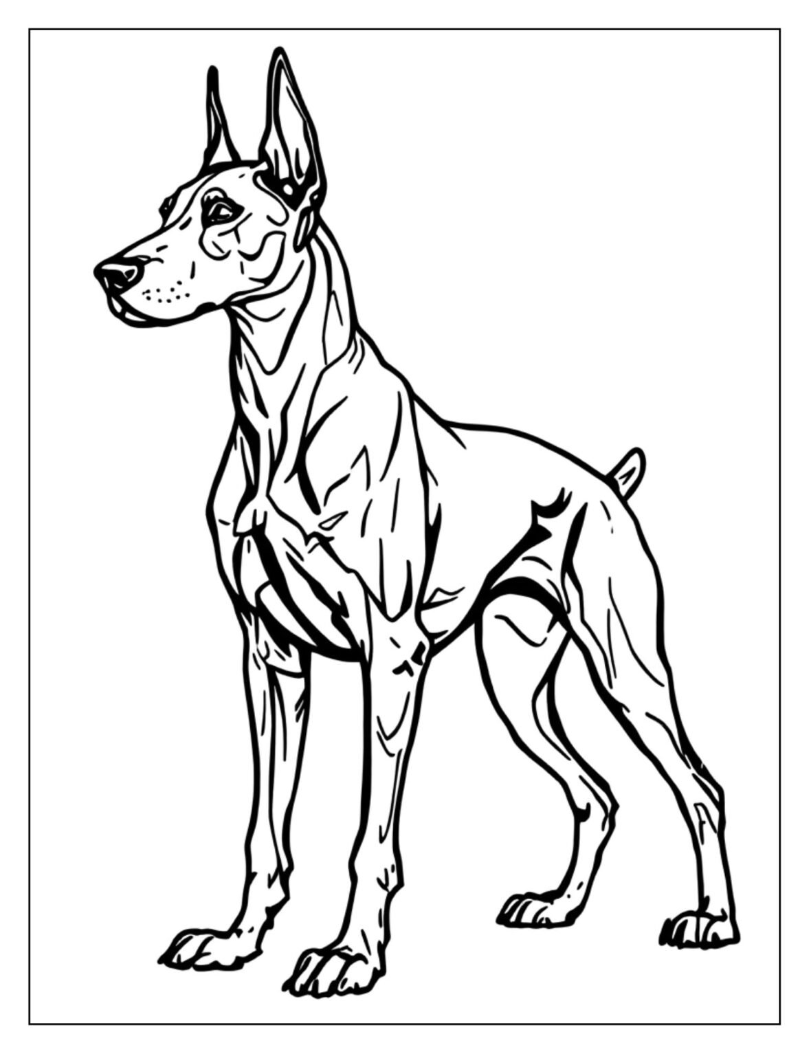 Doberman Coloring Pages – 16 Free Printable Designs for Dog Lovers ...