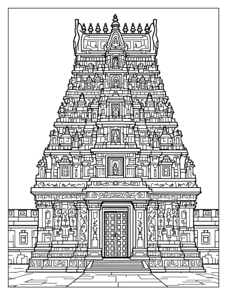 Temple Coloring Pages – 20 Sacred Designs to Inspire Peace and ...
