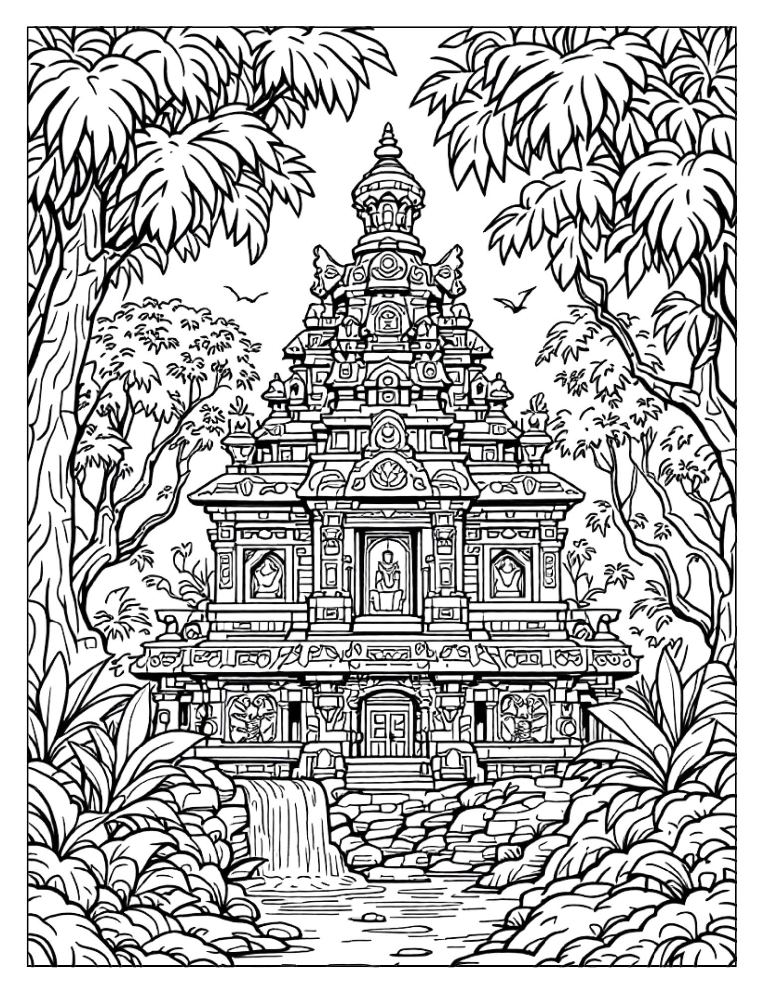 Temple Coloring Pages – 20 Sacred Designs to Inspire Peace and ...