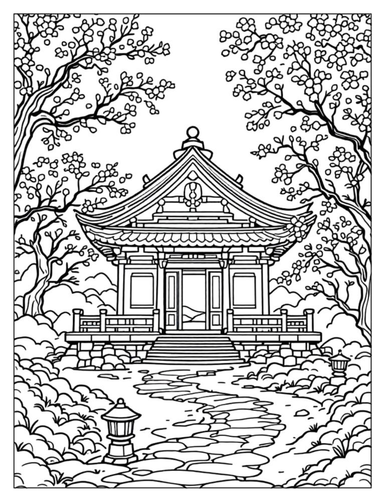 Temple Coloring Pages – 20 Sacred Designs to Inspire Peace and ...