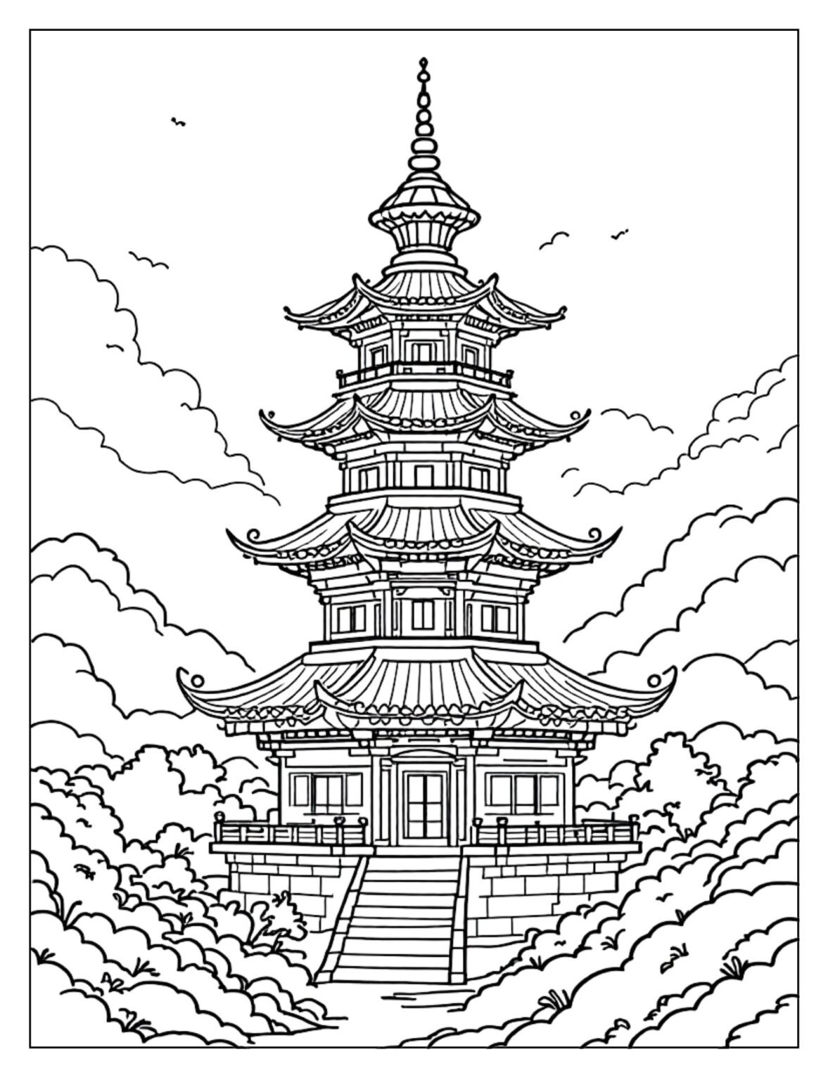 Temple Coloring Pages – 20 Sacred Designs to Inspire Peace and ...