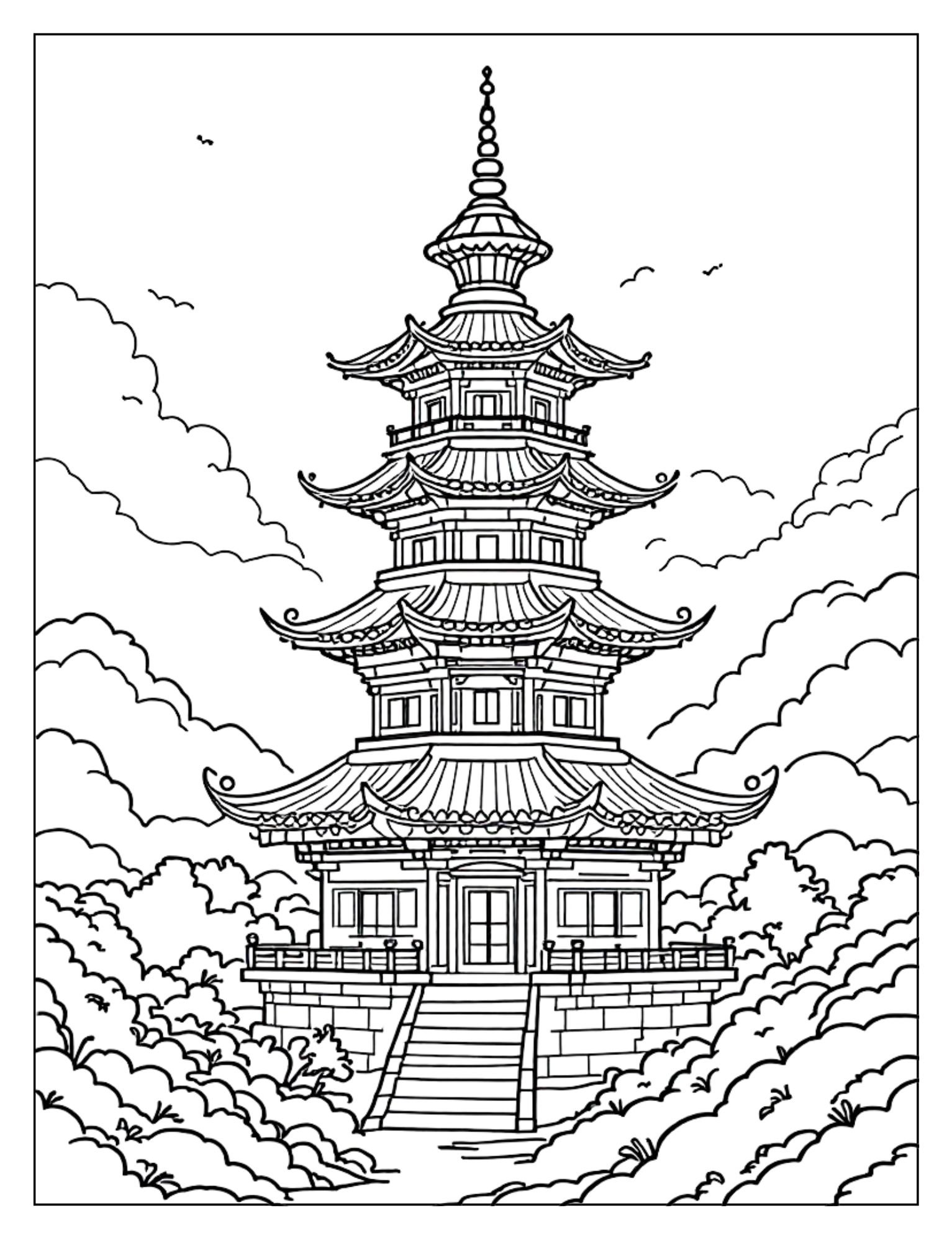 Temple Coloring Pages – 20 Sacred Designs to Inspire Peace and ...