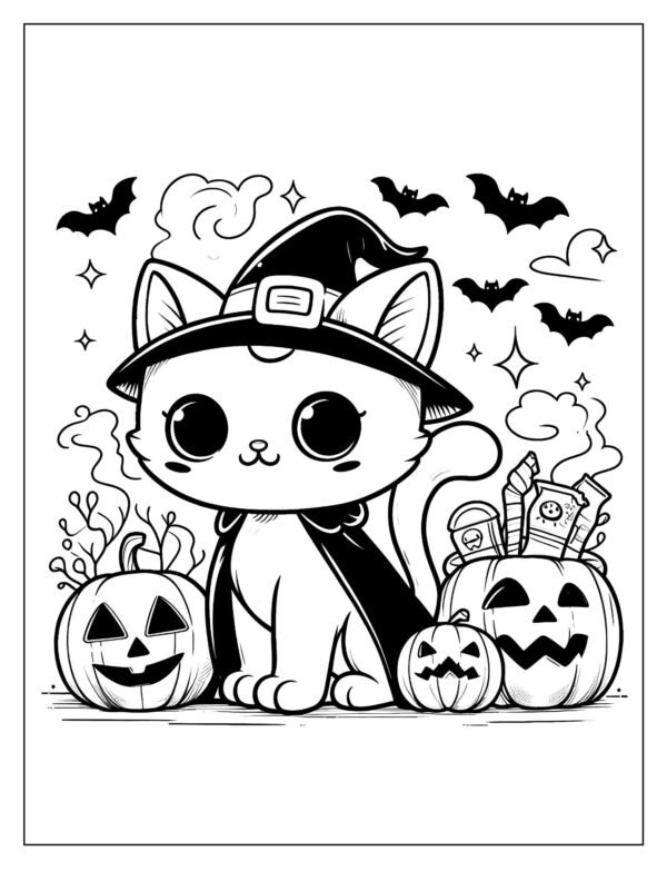 17 Halloween Cat Coloring Pages (Free PDF Printables) - Freentable