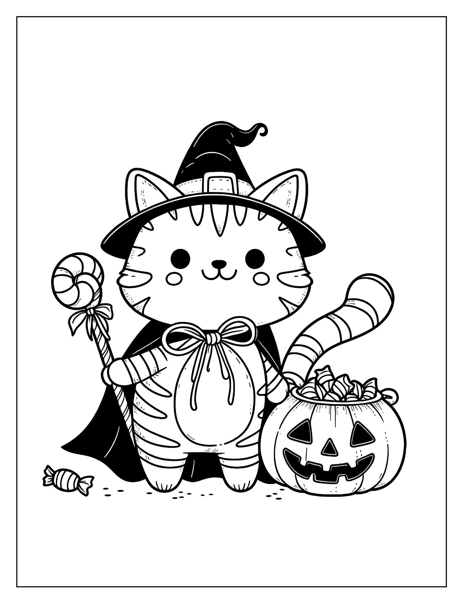 17 Halloween Cat Coloring Pages (Free PDF Printables) - Freentable