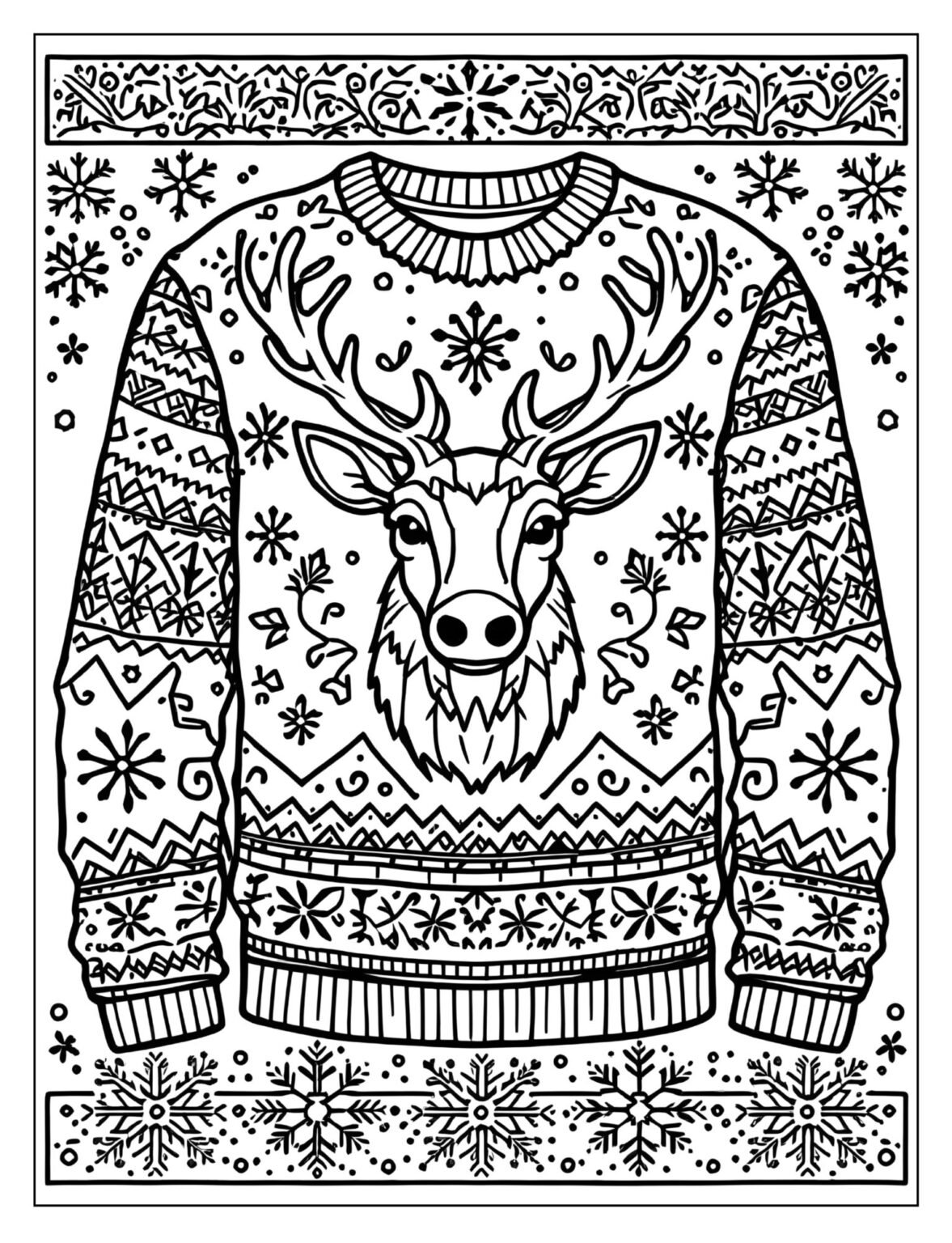 15 Free Christmas Sweater Coloring Pages (PDF Printables) - Freentable
