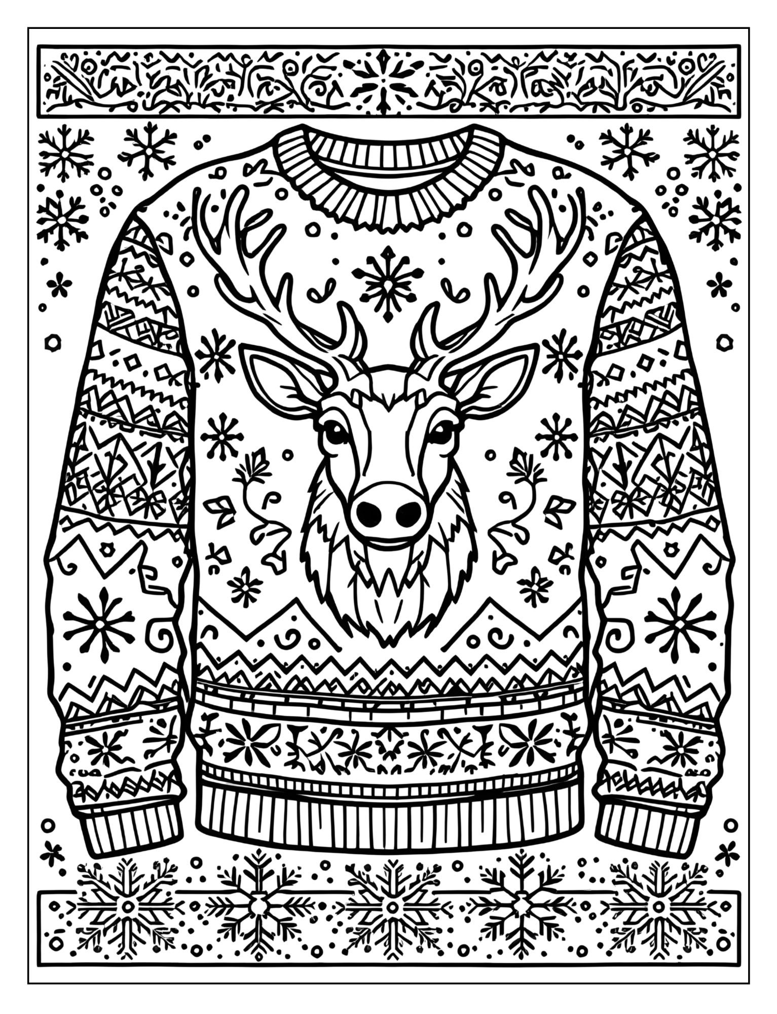 15 Free Christmas Sweater Coloring Pages (PDF Printables) - Freentable